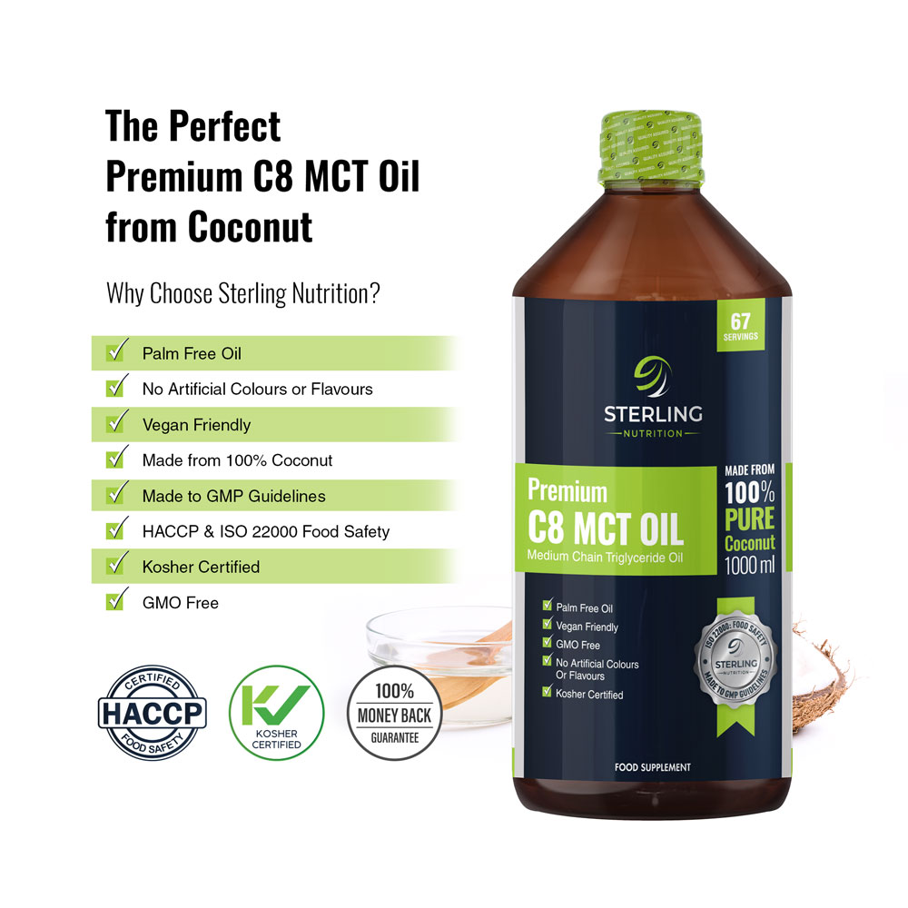 Premium Pure C8 MCT Oil 1000ML For Keto Diet – Mct Oil